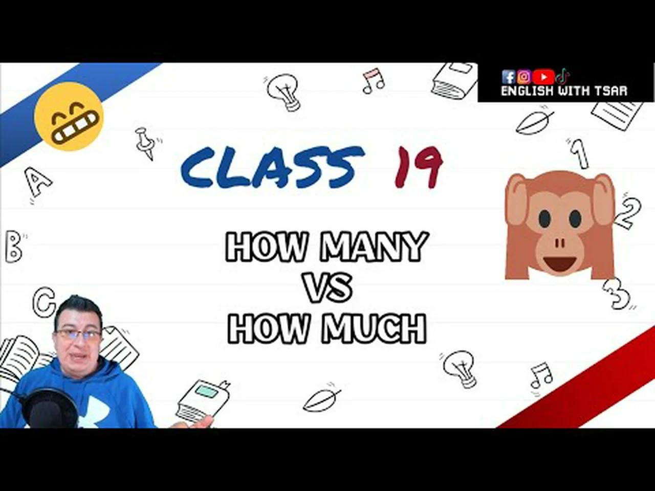 Cómo usar HOW MANY / HOW MUCH - Class 19