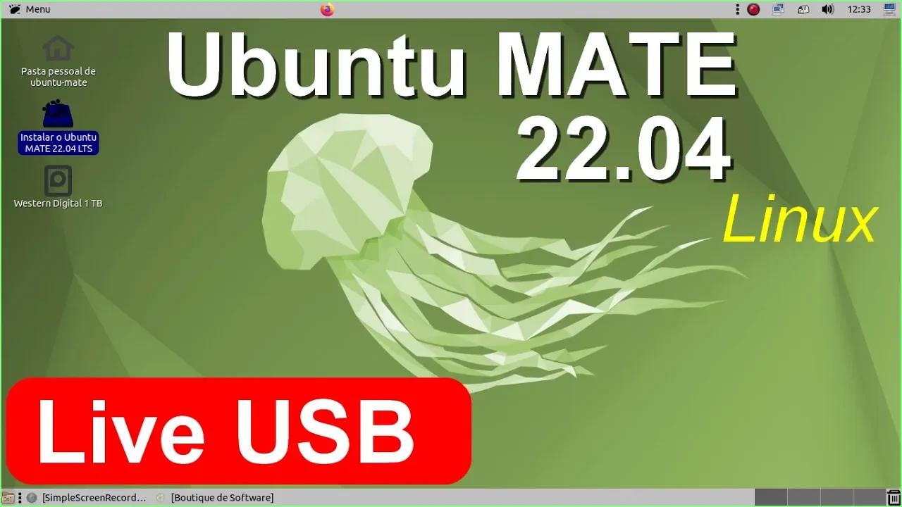 Linux Ubuntu Mate 22.04 Beta Live USB. Distro Linux MATE Desktop sabor ...