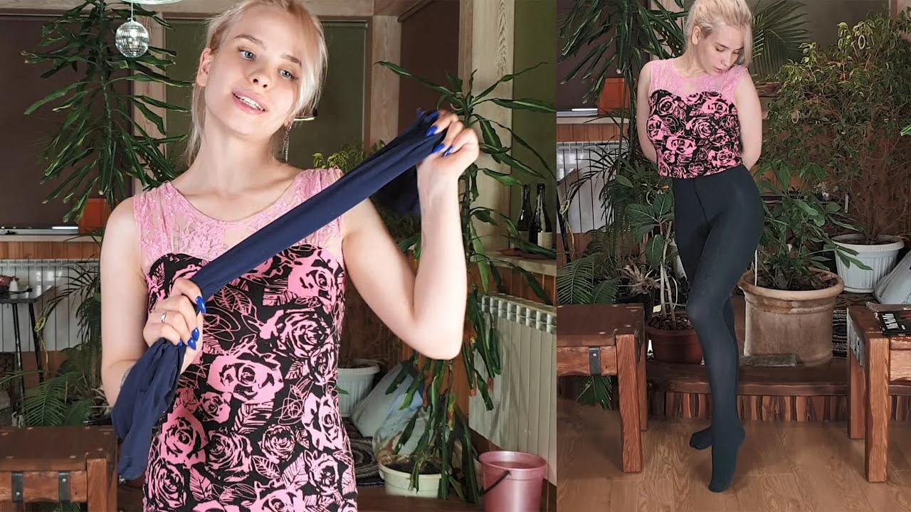 Reviewing super stretchy 60 den Microfiber Tights || maggie fox try on ...