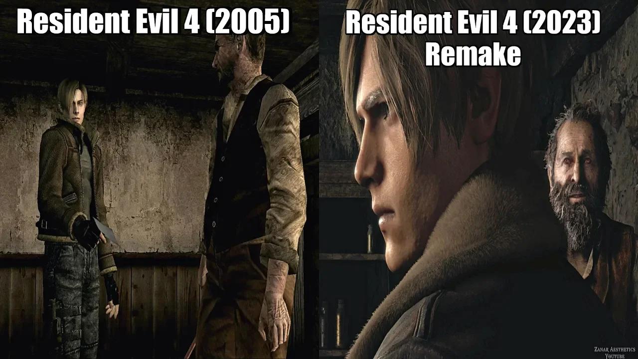 RE4 Remake Vs Original Resident Evil 4 First House Attack Comparison 4K ULTRA HD 60FPS (2005 - 2023)