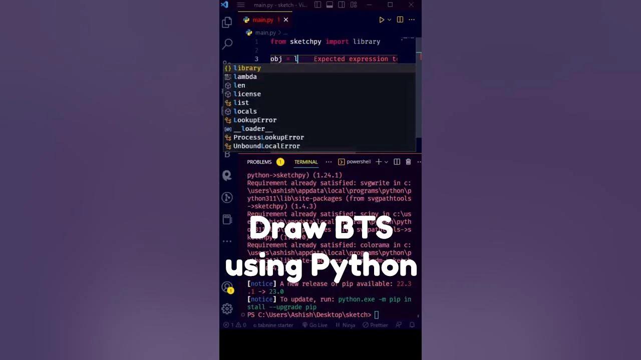 Draw BTS using Python #shorts #bts #programming