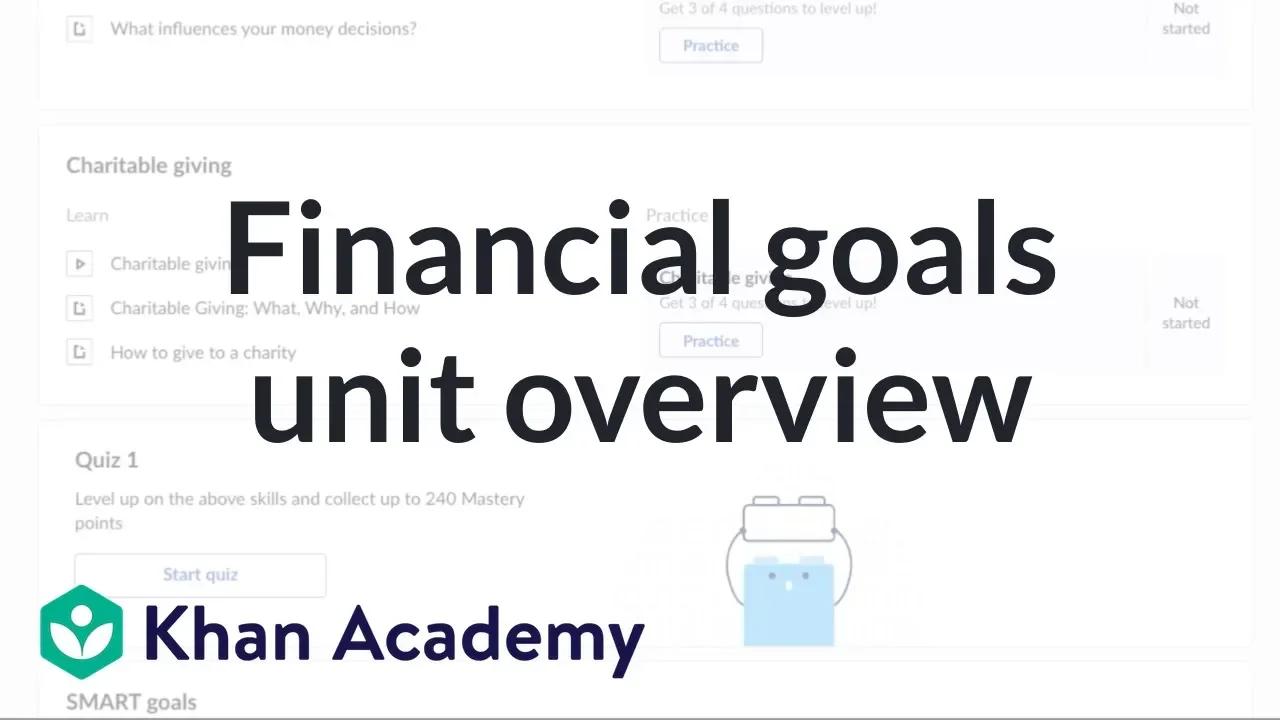 Financial goals unit overview | Teacher resources | Financial Literacy ...
