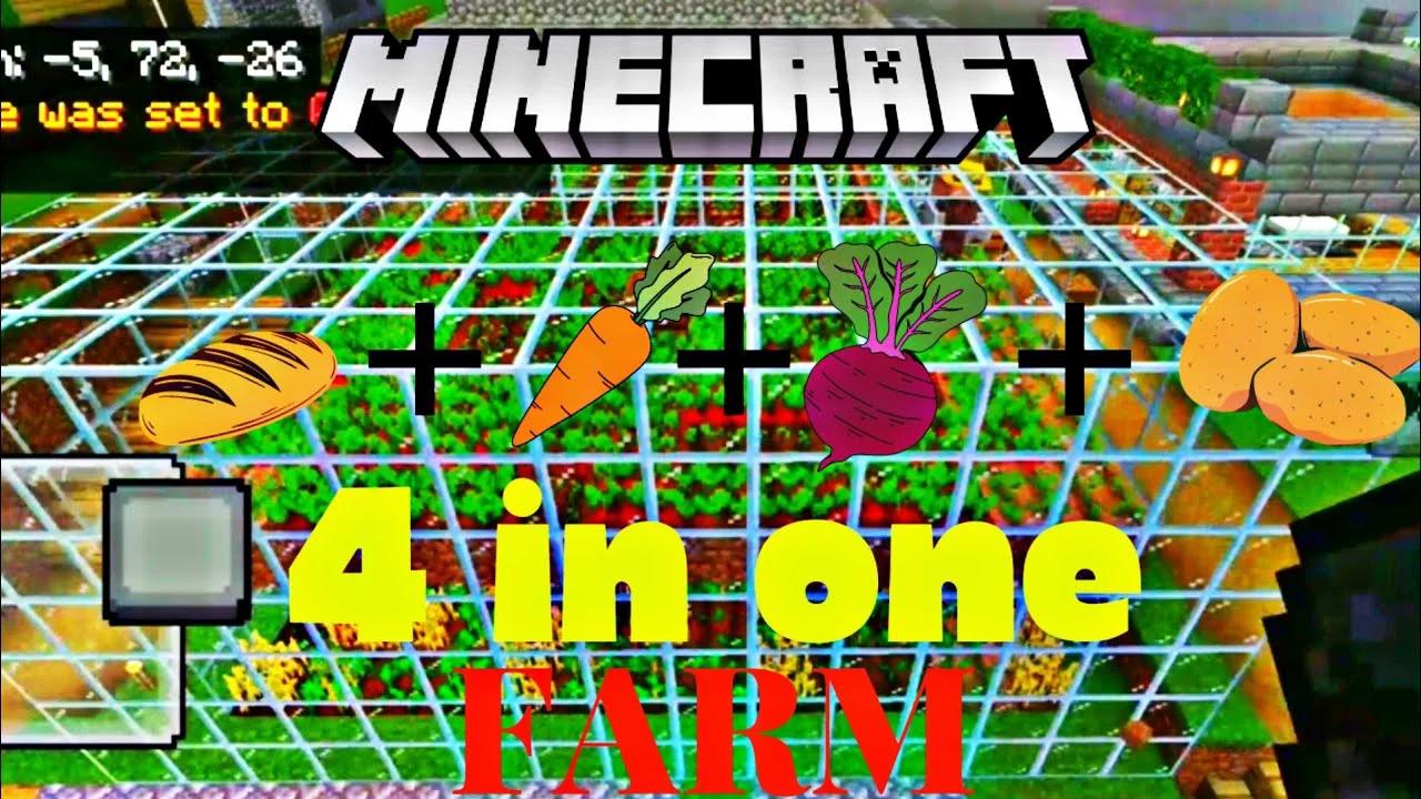 Minecraft automatic unlimited food farm all in one || how to make ...