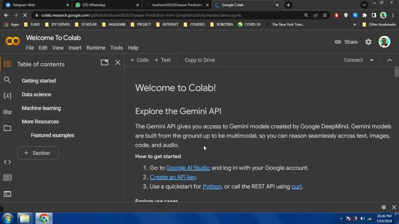 Menghubungkan Project GitHub dan Google Colab