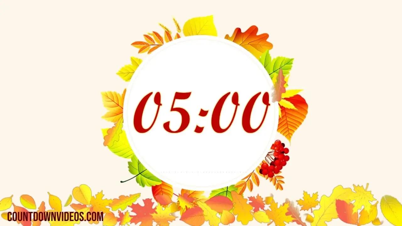 5 Minute Animated AUTUMN Timer🍂Relaxing Autumn Music