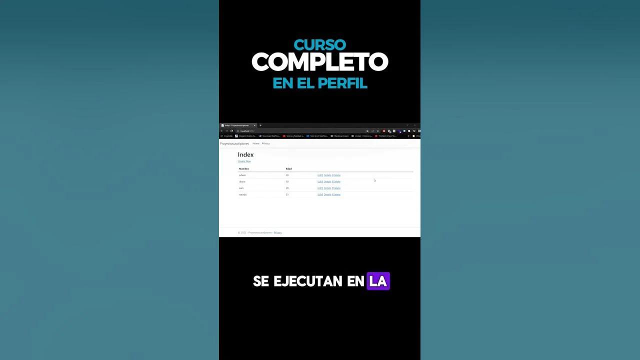 Aprende a Programar con asp.net core y visual studio