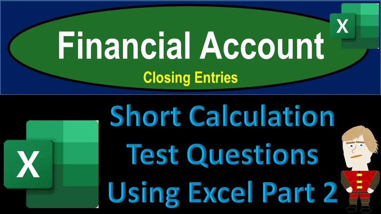 Short Calculation Test Questions Using Excel Part 2
