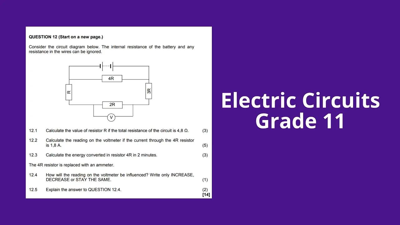 Electric Circuits Grade 11 Physical Sciences P1 November 2018 Past Exam ...