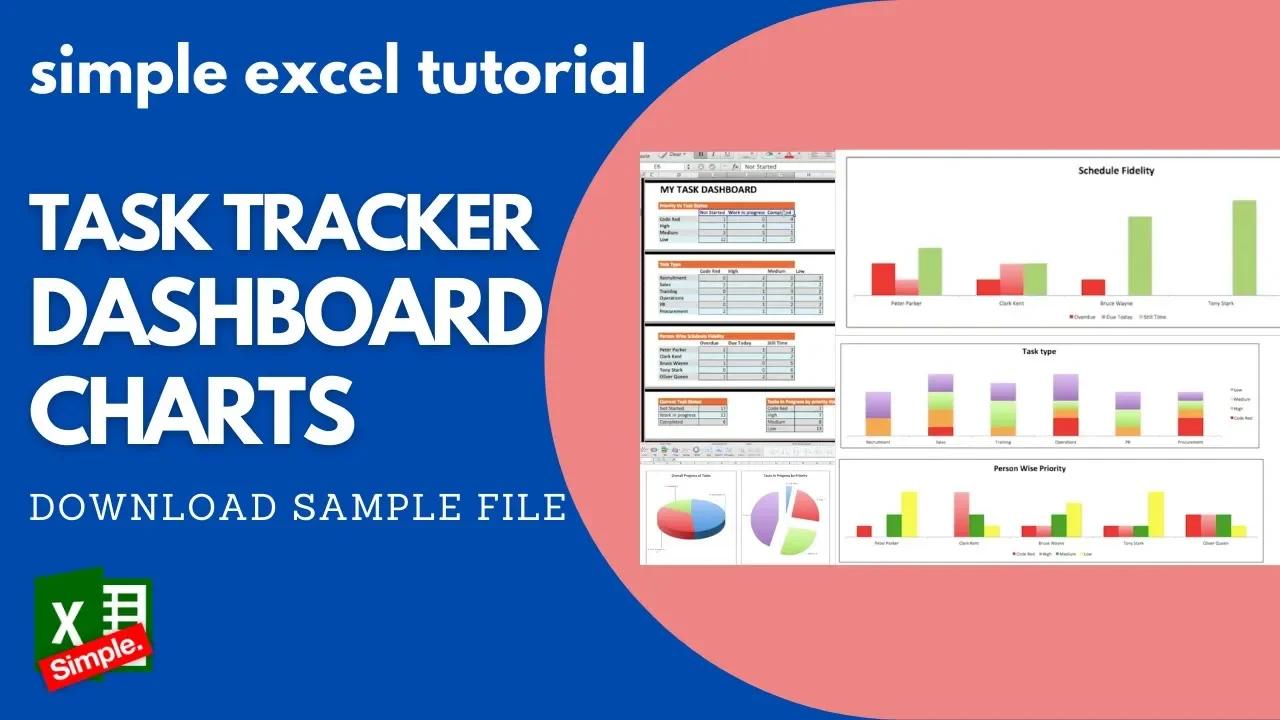 Tutorial to create an Excel Task Tracker, Dashboard and Charts - Excel ...