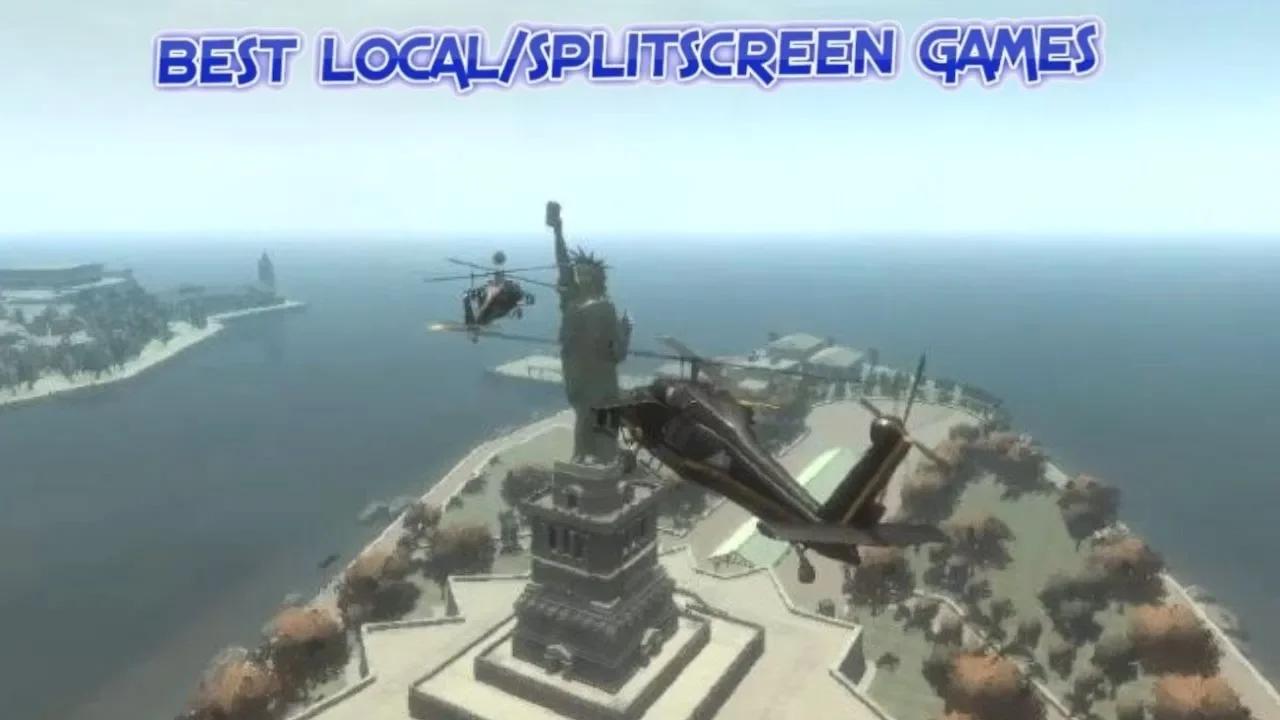 GTA IV Split Screen - Heli Exploration [Gameplay]