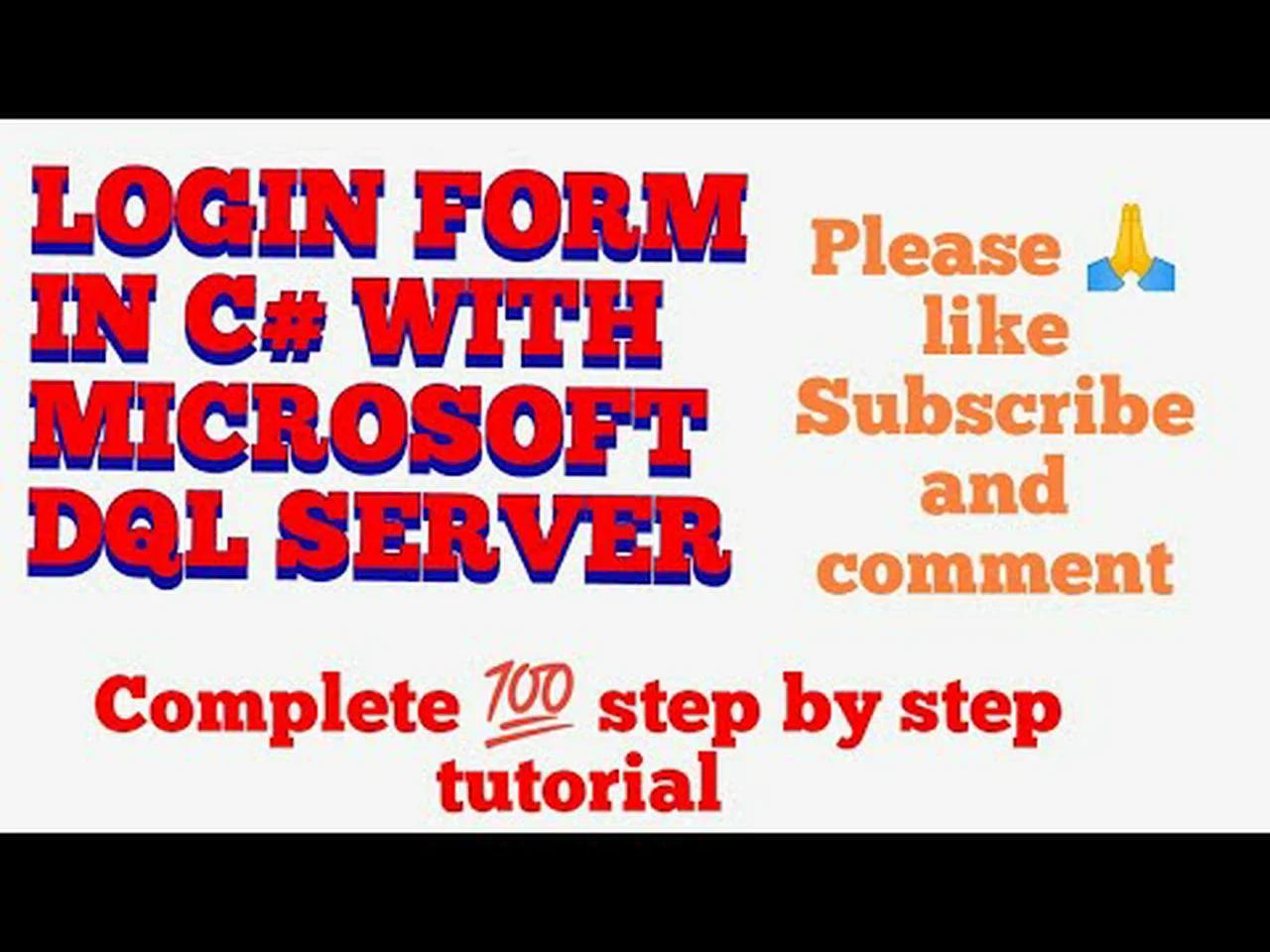 Create Login in c# With SQL SERVER | Login form in c# with sql server ...