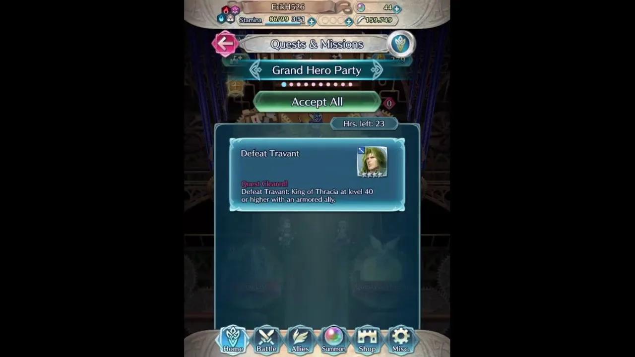 ErikH526 - Fire Emblem Heroes - Grand Hero Battle Travant Party Quest ...