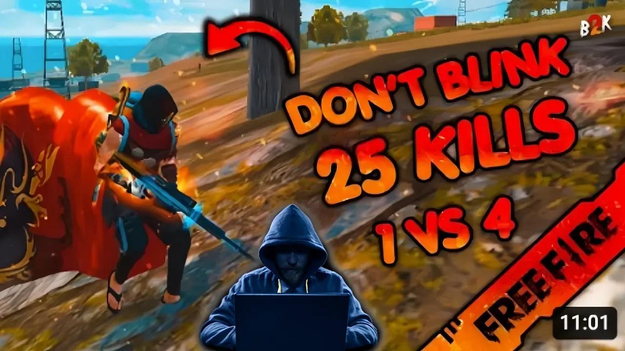 1vs4 FREE FIRE 🔥 Only Headshot 😱 XXXTENTACION 🔞 || M1887 Headshot 👿