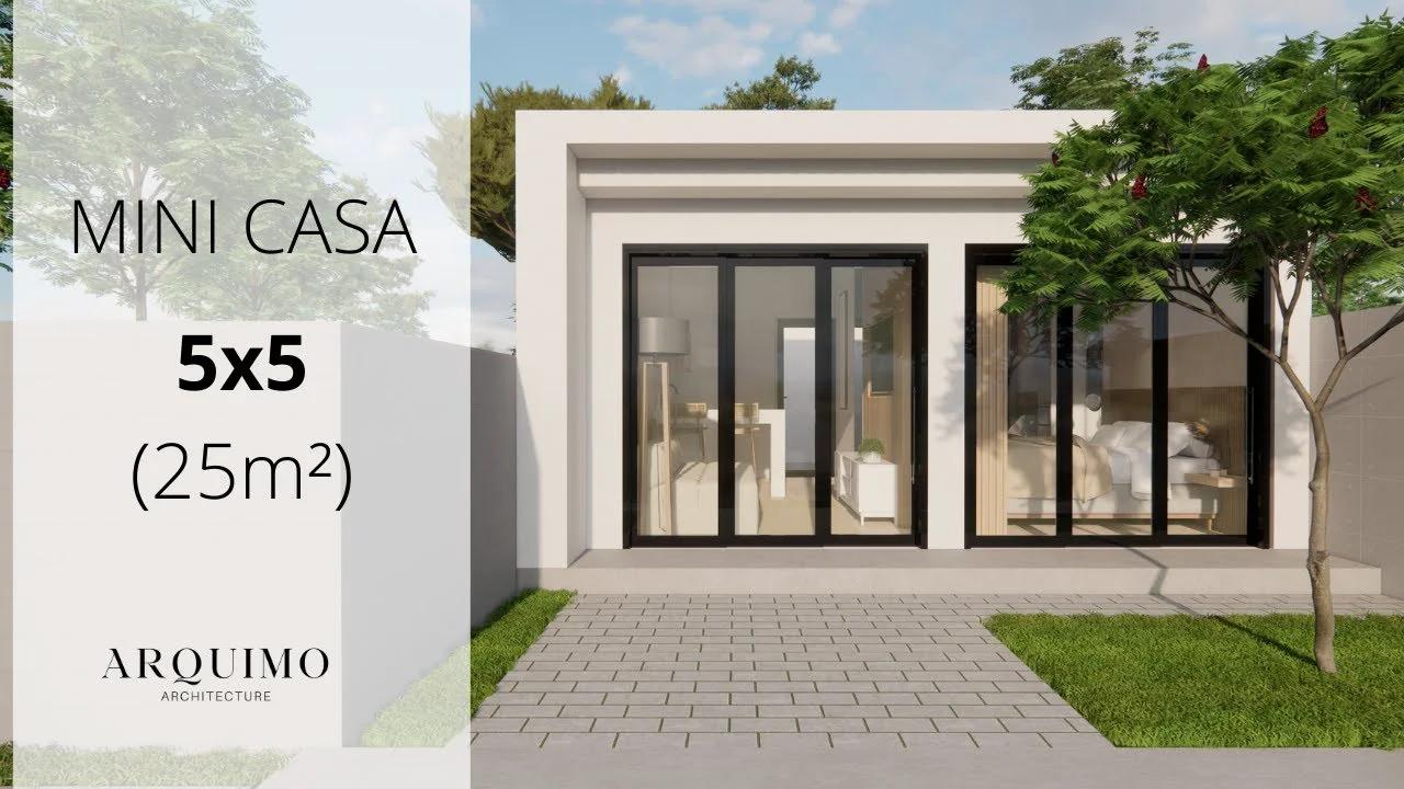 PLANO DE CASA 5X5 | TINY HOUSE | MINI CASA 25 M²| 5X5 HOUSE (25 SQM ...
