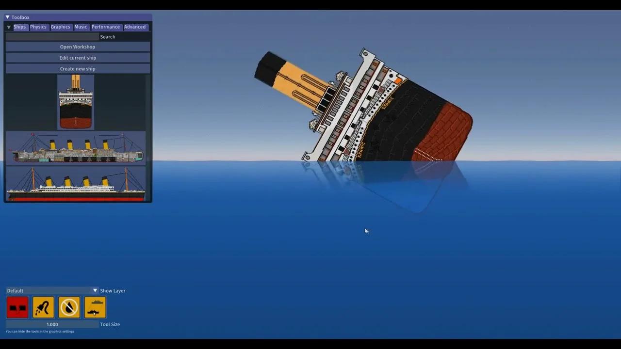 Sinking Simulator - Sinking the Titanic: Front view