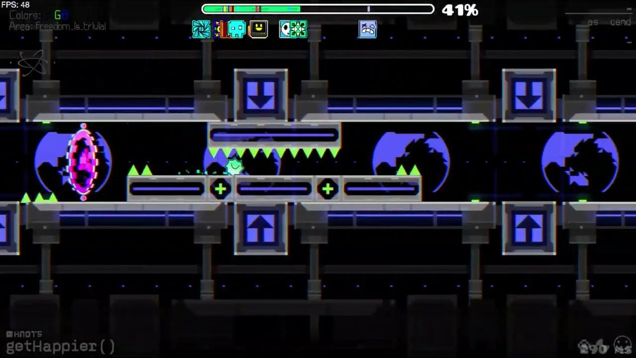 Geometry Dash 幾何衝刺: getHappier By Knots (Daily Level) (2 coins) (60fps gameplay)