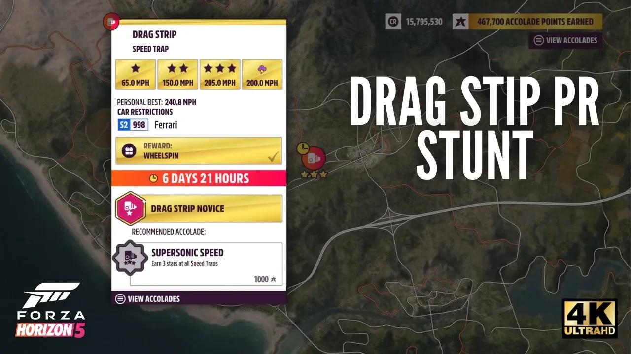 Forza Horizon 5 Drag Strip Seaosnal PR Stunt