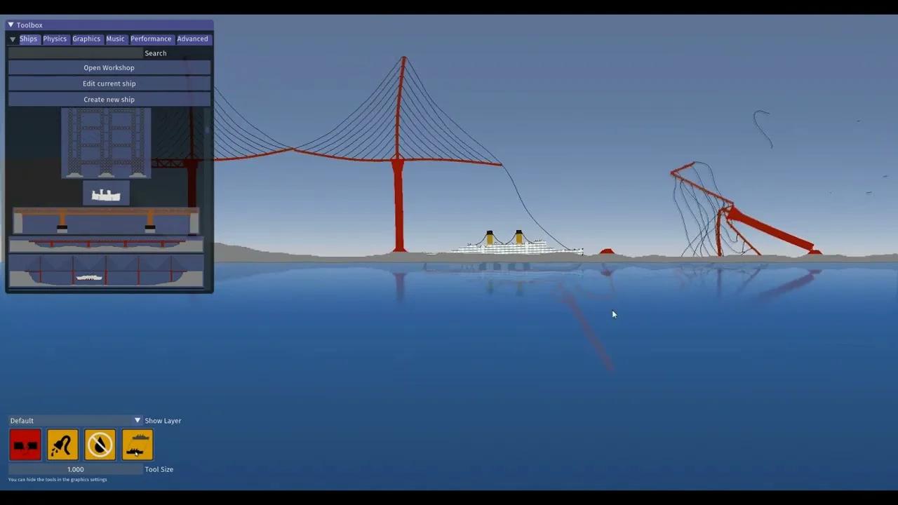 Sinking Simulator - Bridge2: Downing a bridge with a ship