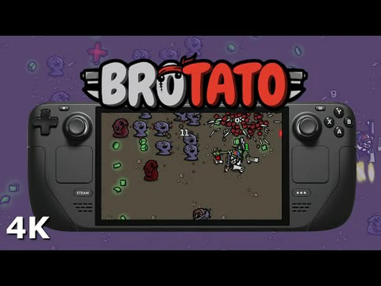 4K Steam Deck Gameplay - Brotato Steam OS Desktop Mode
