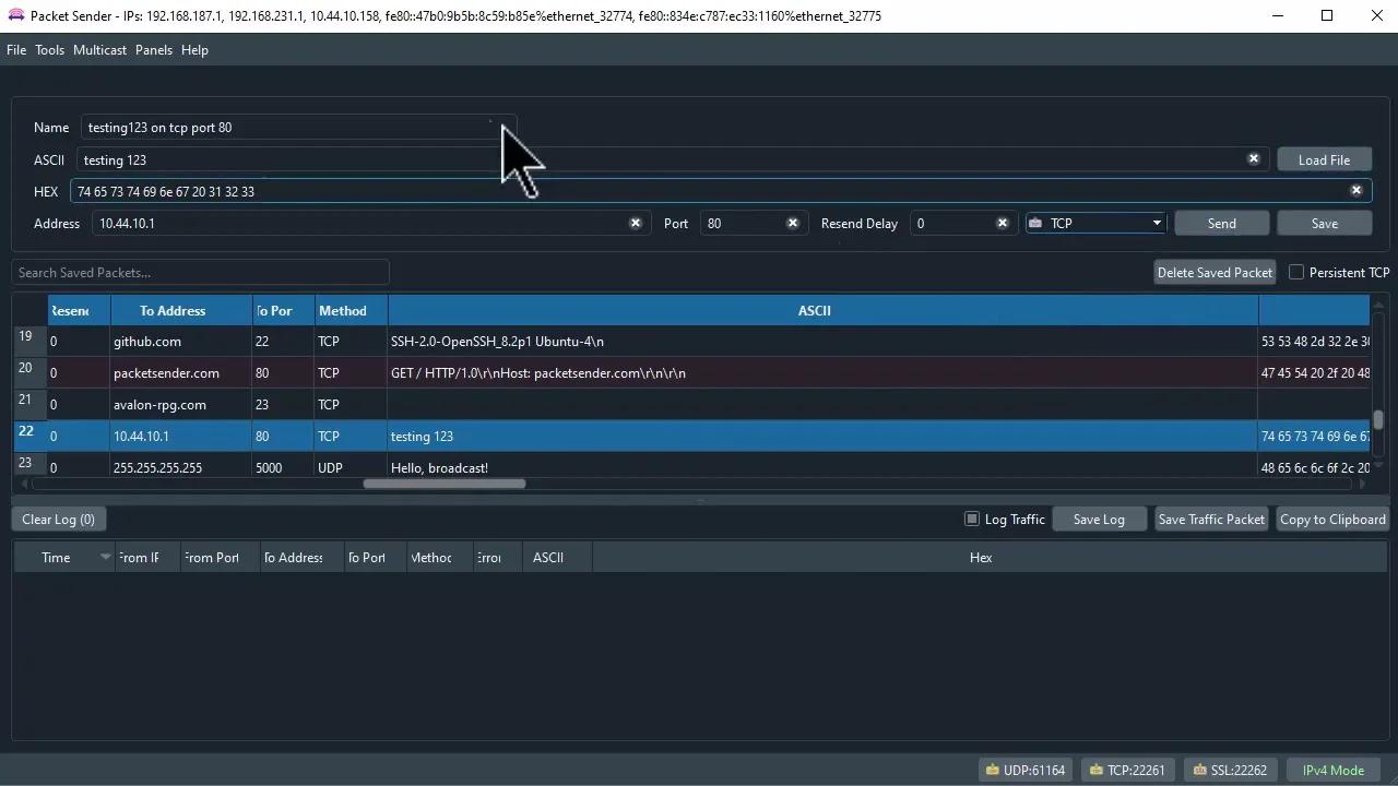 Free packet Generator - packet sender