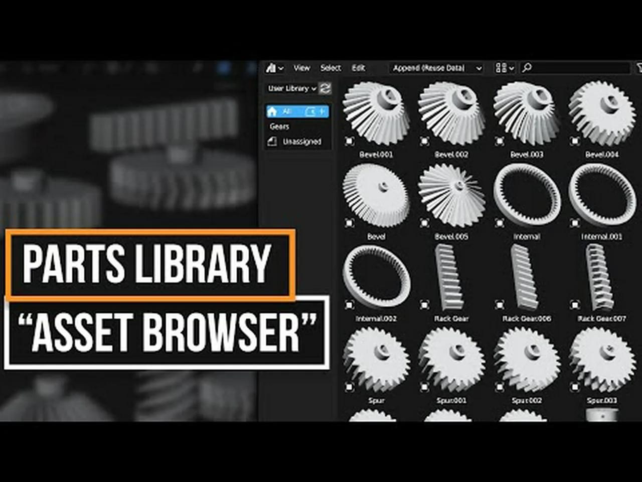 Blender 3.0 Parts Library | Asset Browser For Precision Modeling