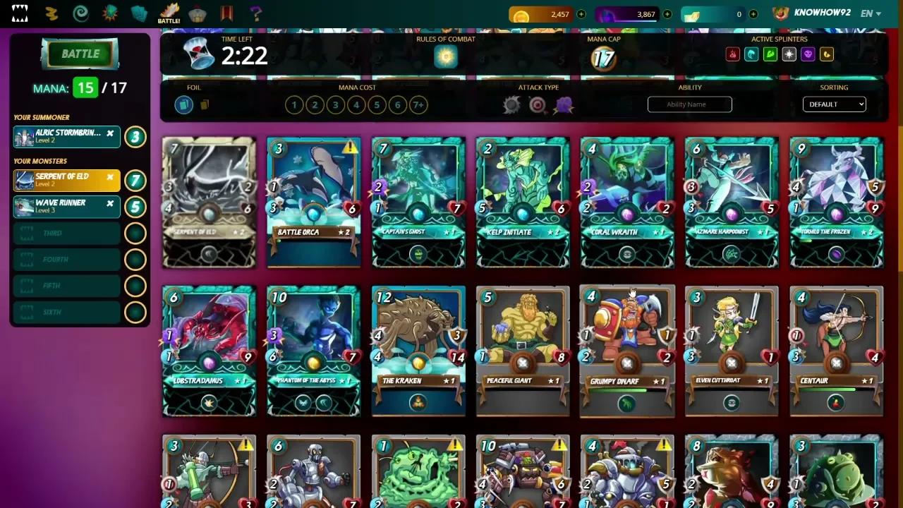 Splinterlands - Water Splinter Ranked Gameplay