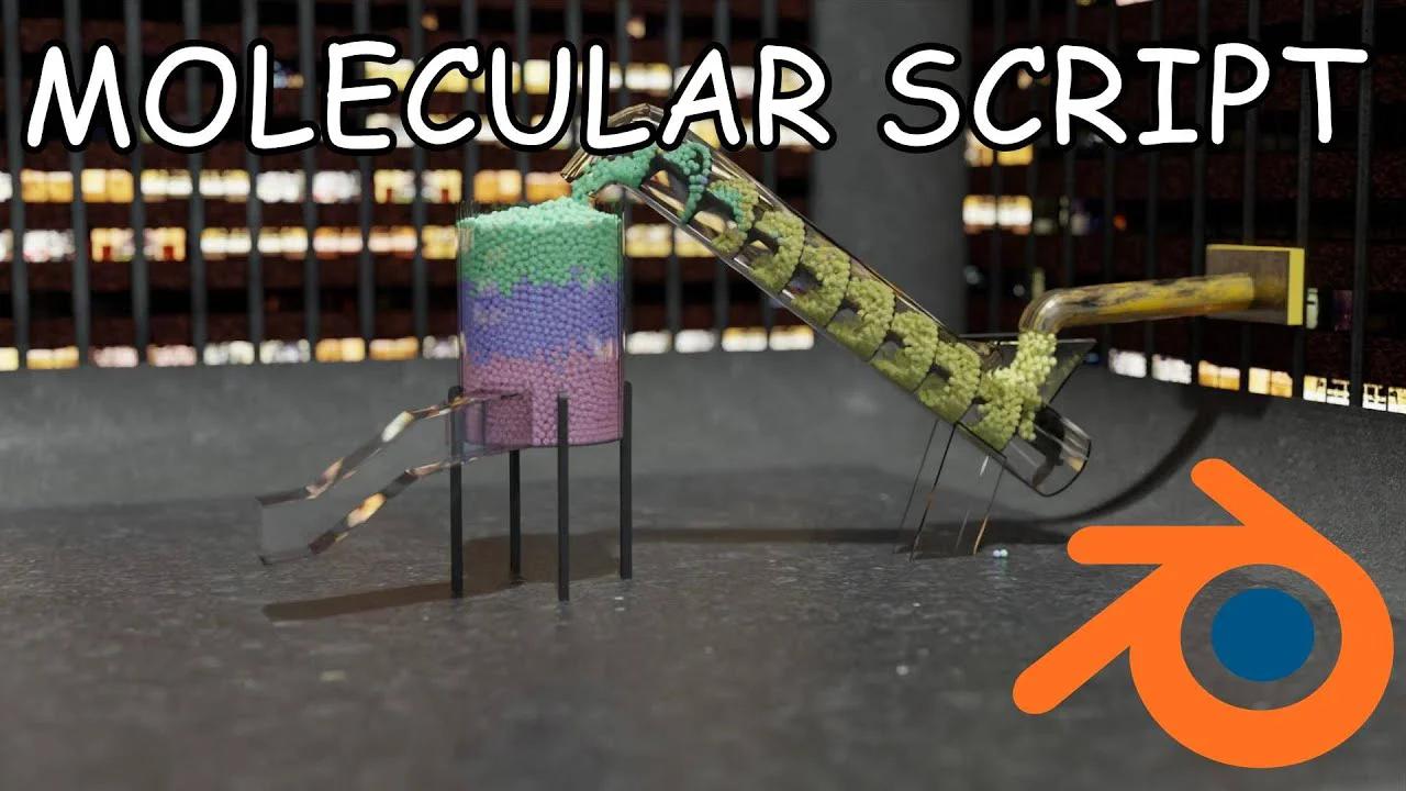 Molecular Script Particles Through Grain Silo - Blender