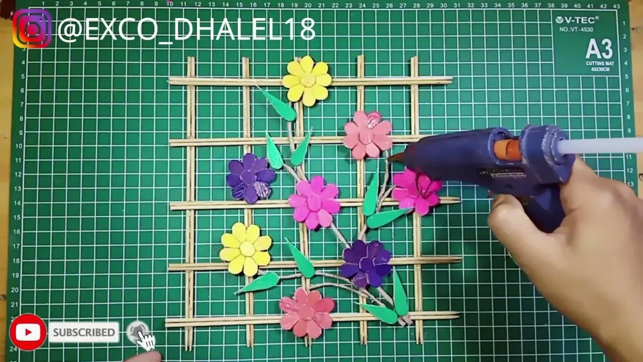 Cara membuat pajangan dinding dari bahan tusuk sate unik - Tutorial kerajinan tangan DIY