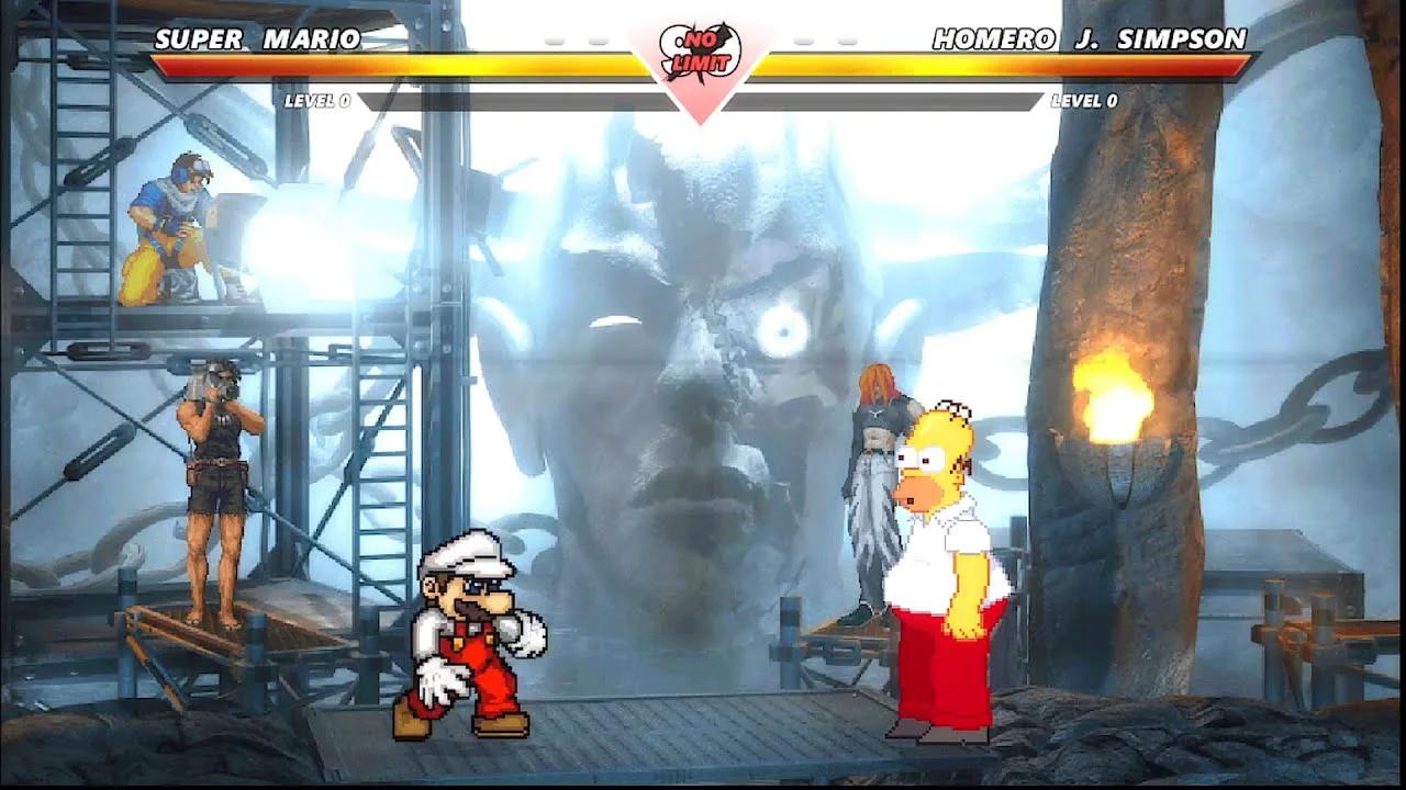 SUPER MARIO VS HOMER SIMPSON LUTA ÉPICA INSANA DE MUGEN!