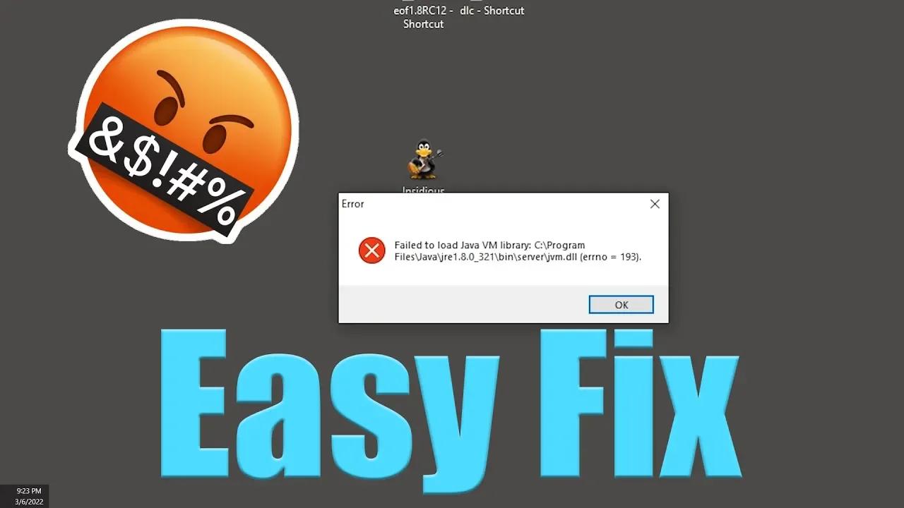 Failed To Load Java Vm Library Windows 10 Fix