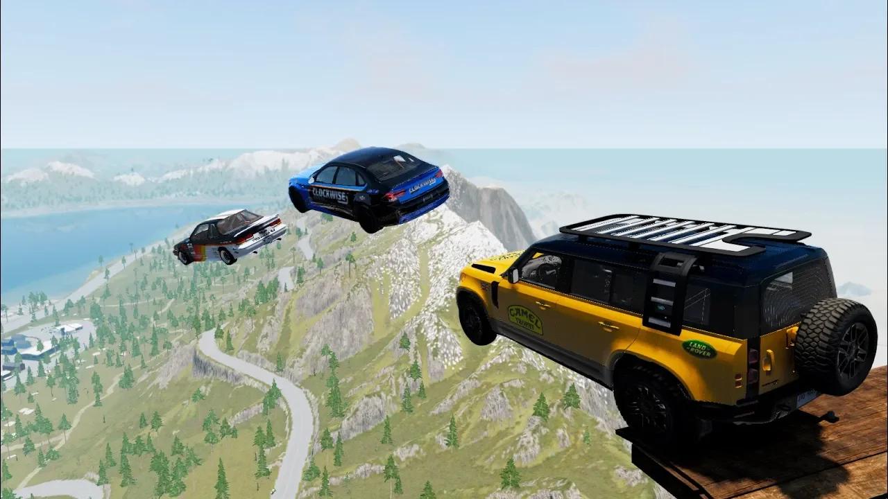 Crazy Vehicle High Speed Jump Crashes From BIG Mountain (Crash Test ...