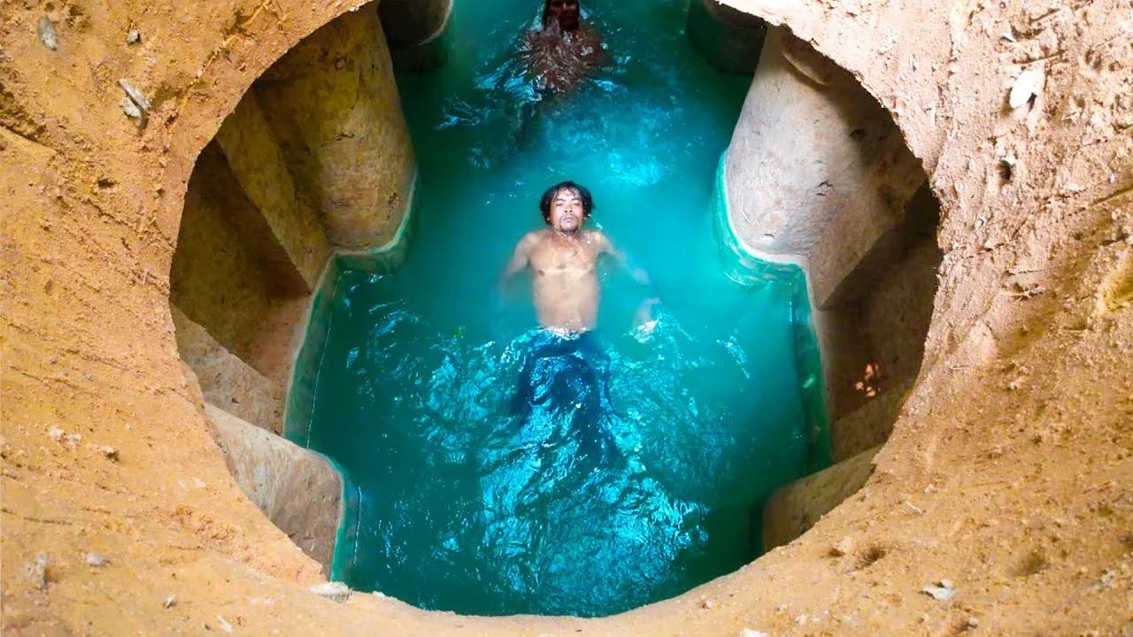 Making The Most AMAZING Underground Pool By Hand