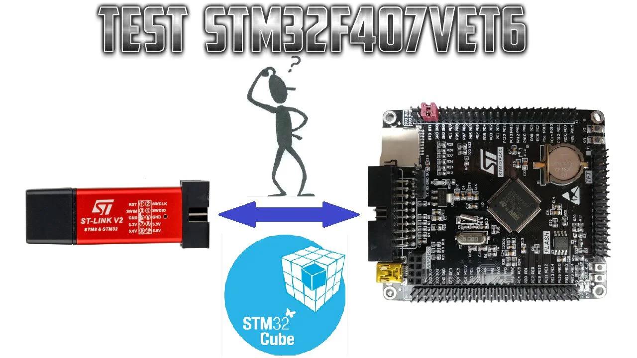 STM32F407VET6 (2).: Test placa de desarrollo y ST-LINK V2 (clon)