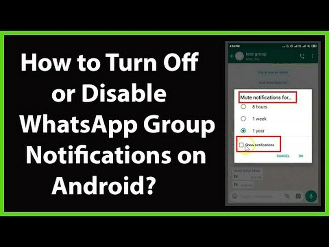 How to Turn Off or Disable WhatsApp Group Notifications on Android?