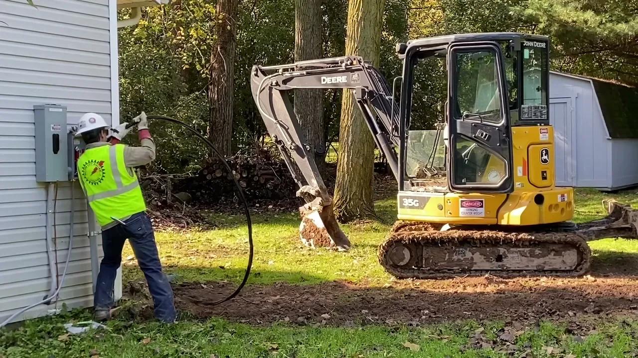 Part 2 of 3: Converting to underground power; Trenching, placing ...