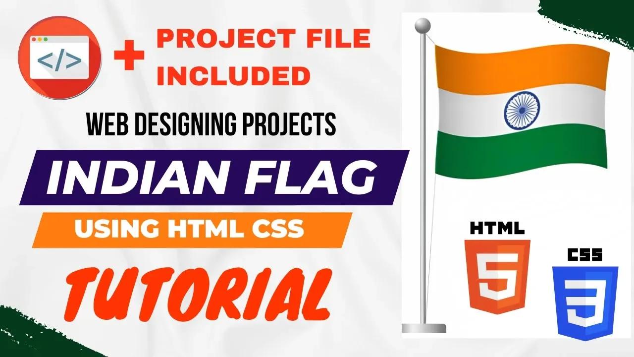 How To Create Indian Flag Using Html And Css Indianflag Design Html Css With Source Code Html Video 