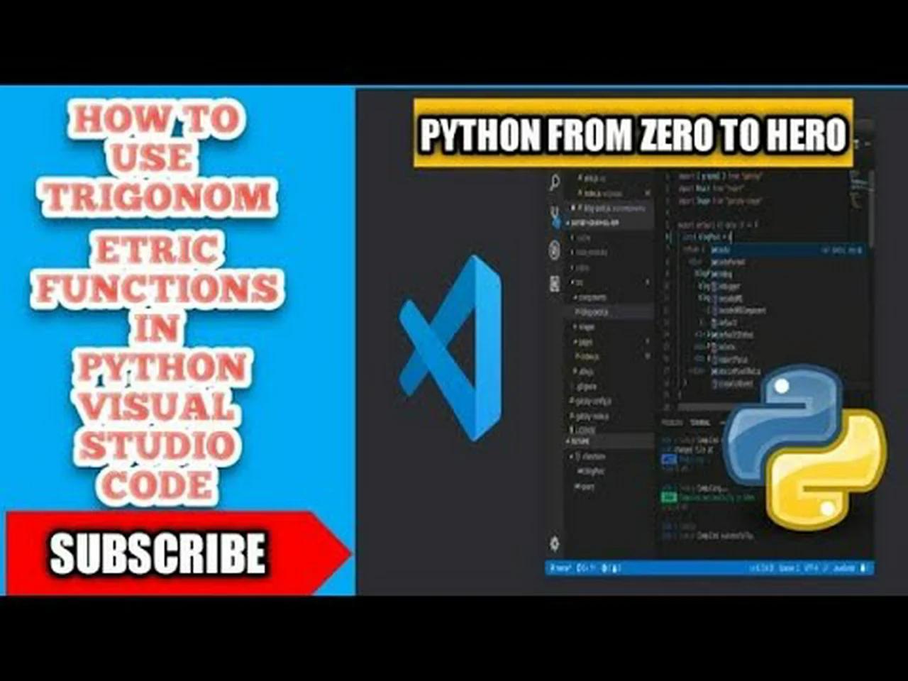 How to use trigonometric functions in python visual studio code | using trigonometry in python | #16