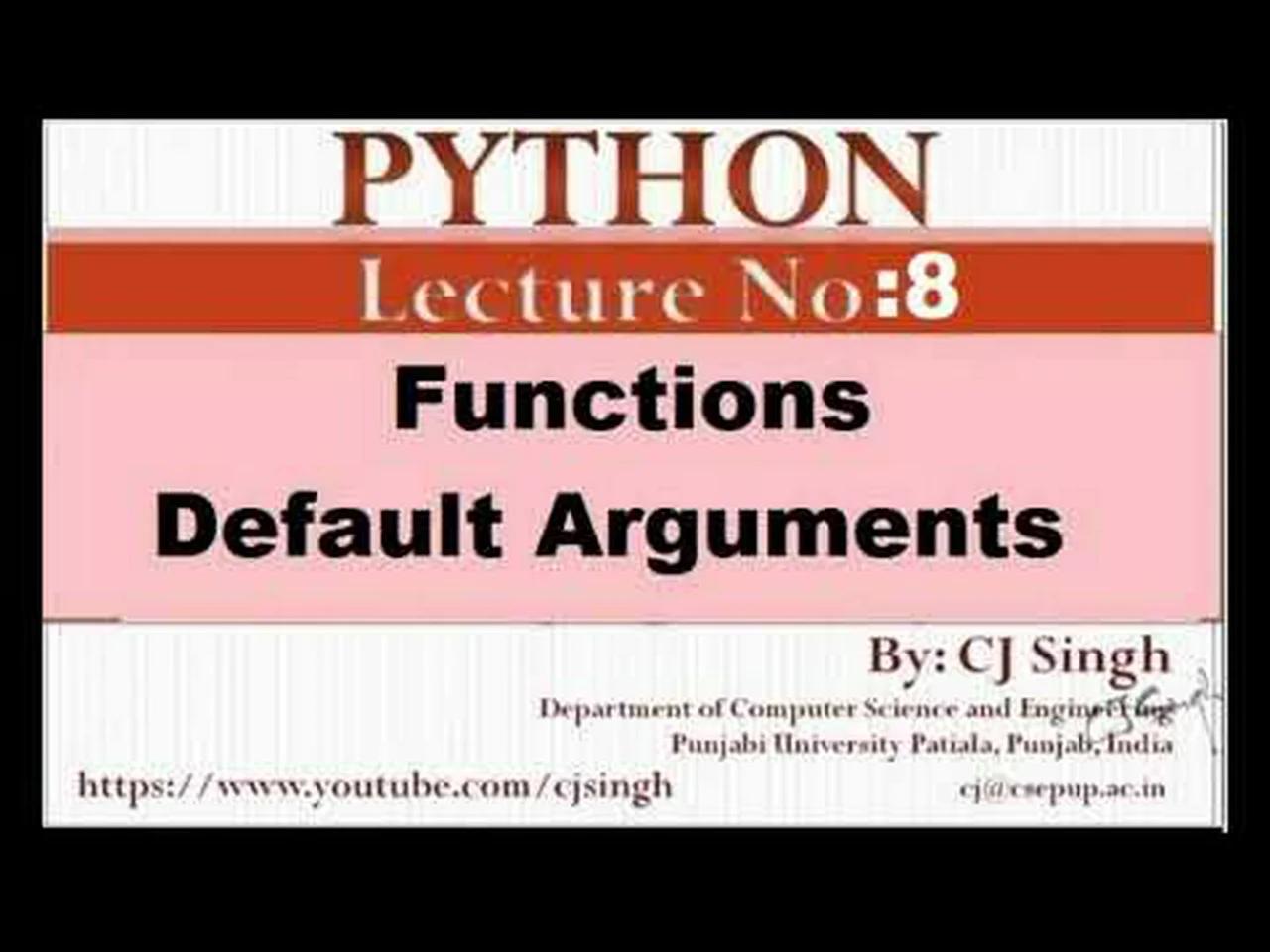 Python: Functions, Arguments, Default argument, CBSE class 11 Chapter 7Computer Science