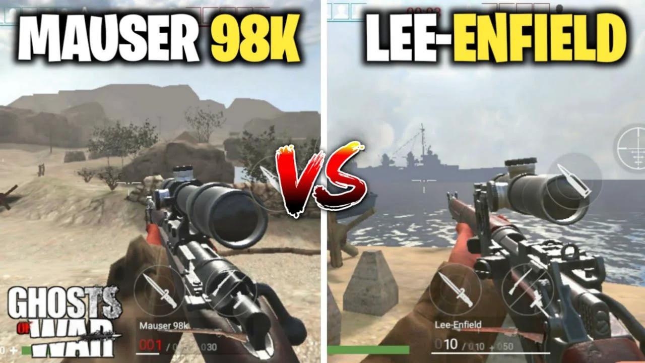 Ghosts of War | Lee-Enfield Vs Mauser 98k Sniper Rifle (Review +Gameplay)