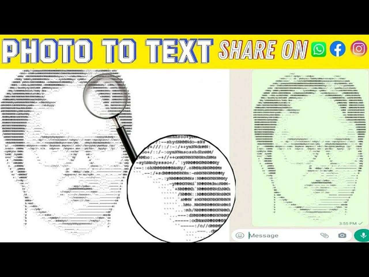 Make Your Photo In Text || Photo To Text ASCII Text Art Share On Social ...