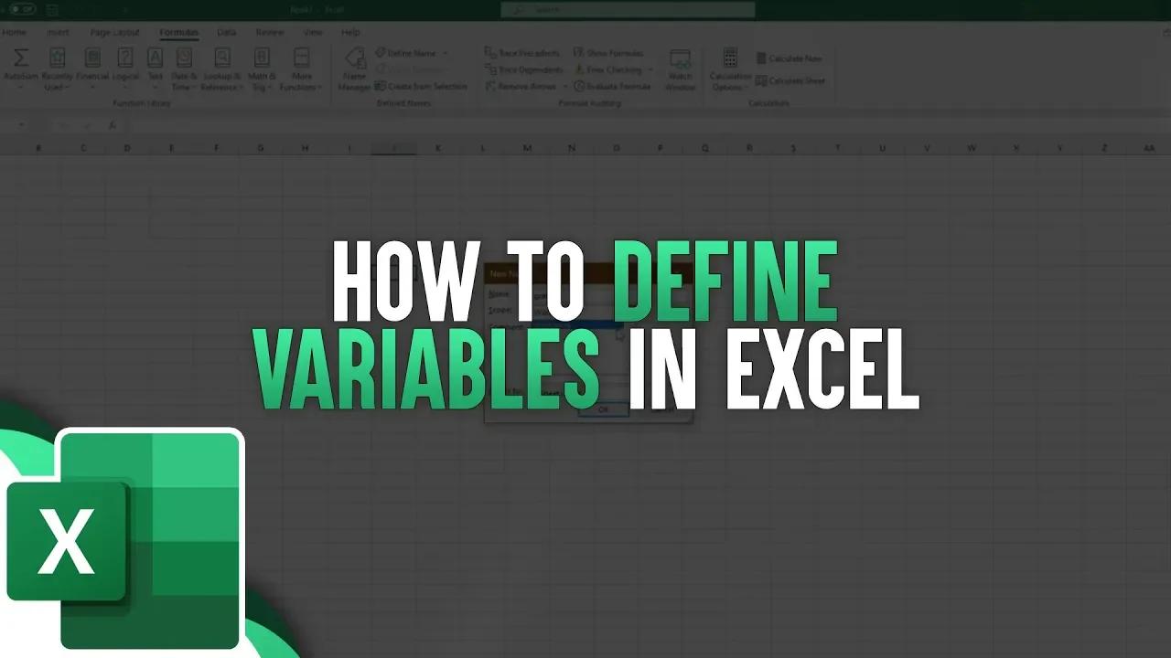 How To Define Variables In Microsoft Excel