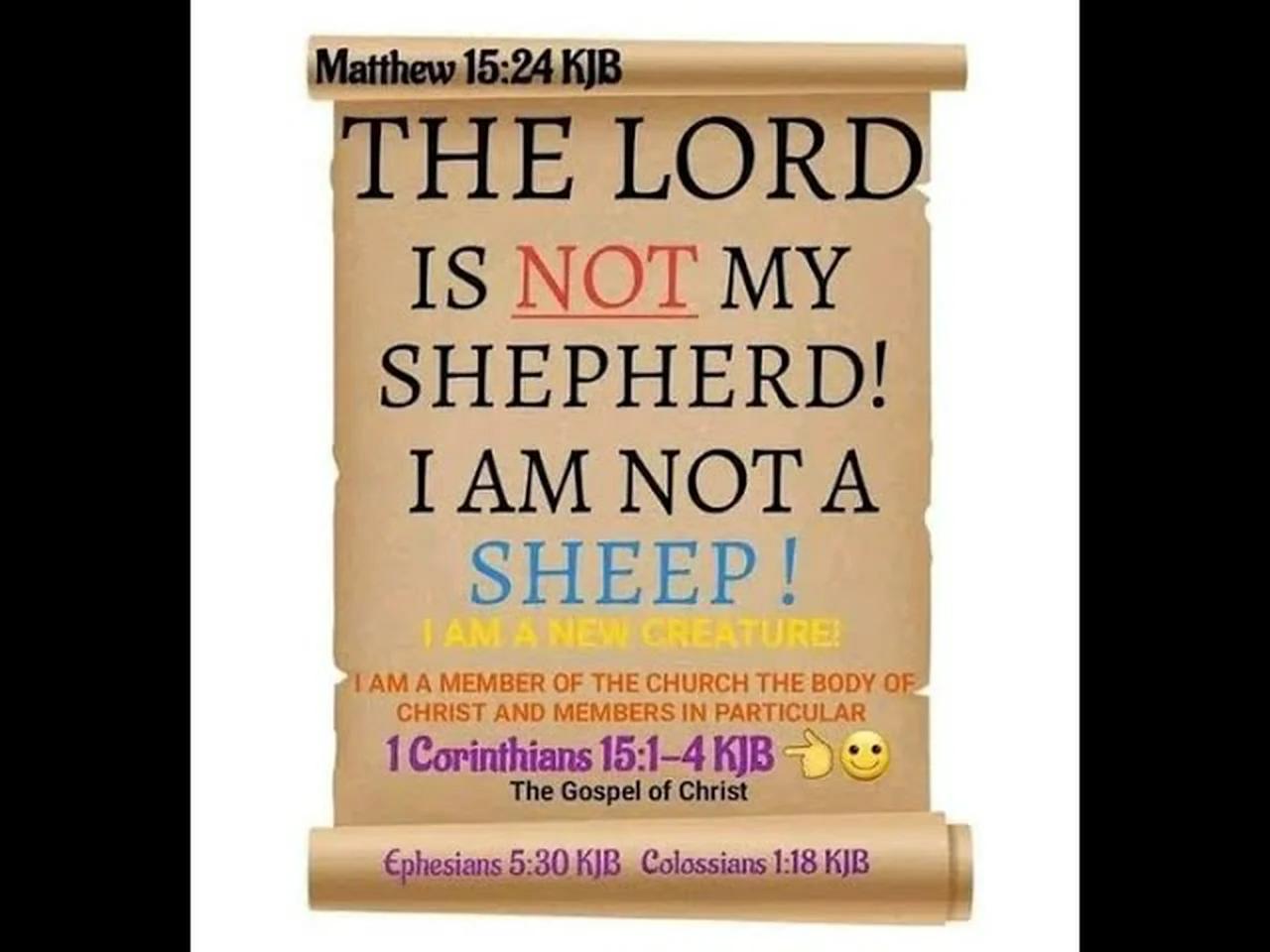 THE LORD IS NOT MY SHEPHERD, BUT THE HEAD OF THE BODY, MY SAVIOUR REDEEMER