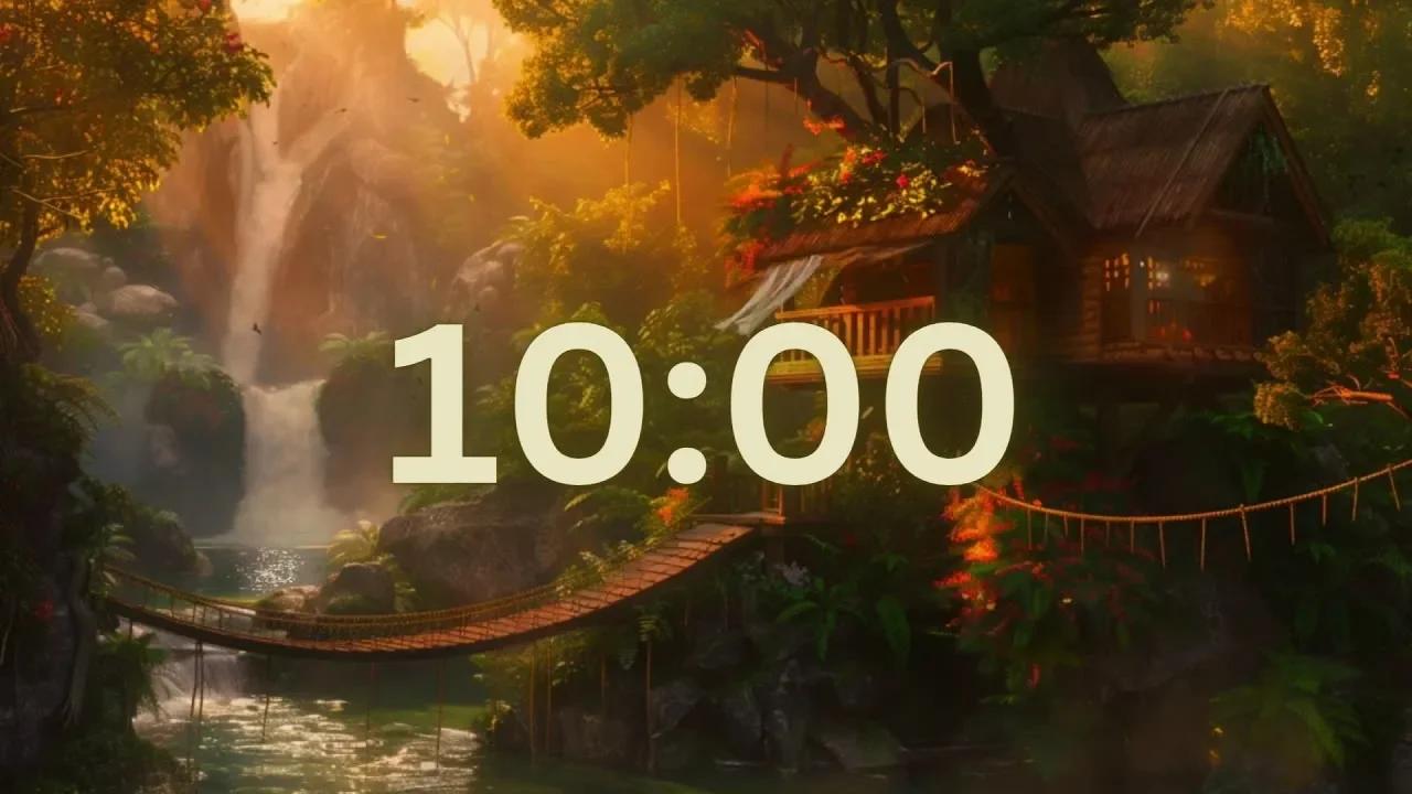 10 MINUTE TIMER | Countdown Timer with Tropical Rainforest Sounds ...