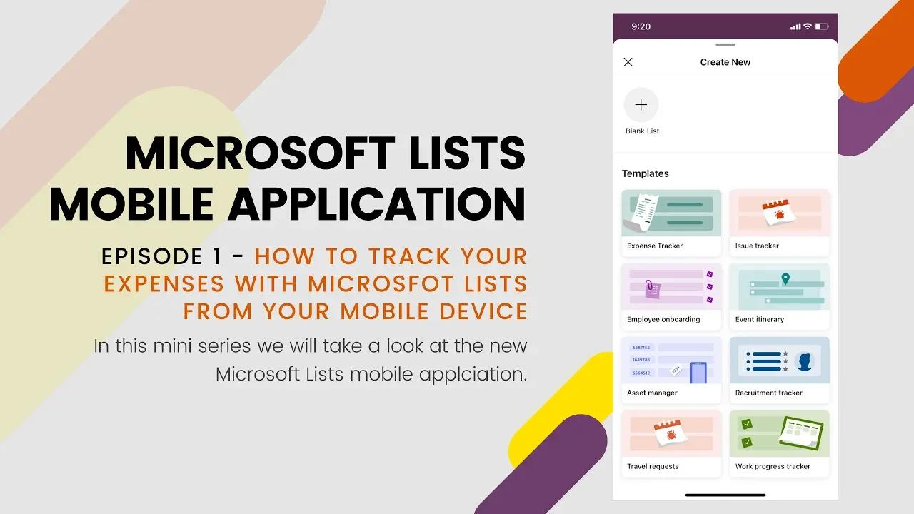 How to use the Microsoft Lists Mobile Application to track your expenses