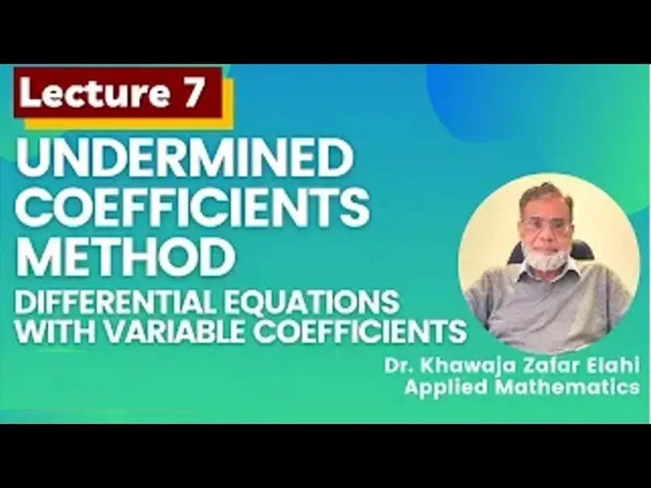 Non Homogeneous Differential Equations |Method of Undetermined ...