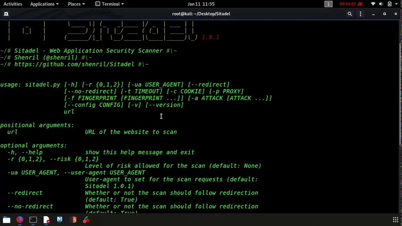 Sitadel - Web Application Security Scanner Kali Linux