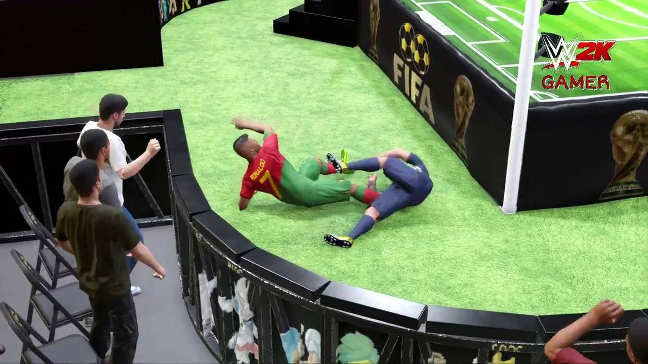 Cristiano Ronaldo vs. Lionel Messi - I made FIFA ground ring in WWE
