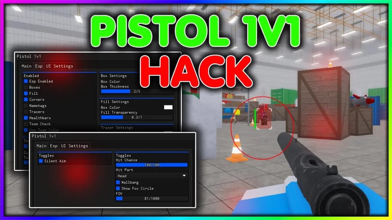 PISTOL 1V1 Script Hack GUI | Silent Aimbot, Instant Kill, Wallbang, ESP ...