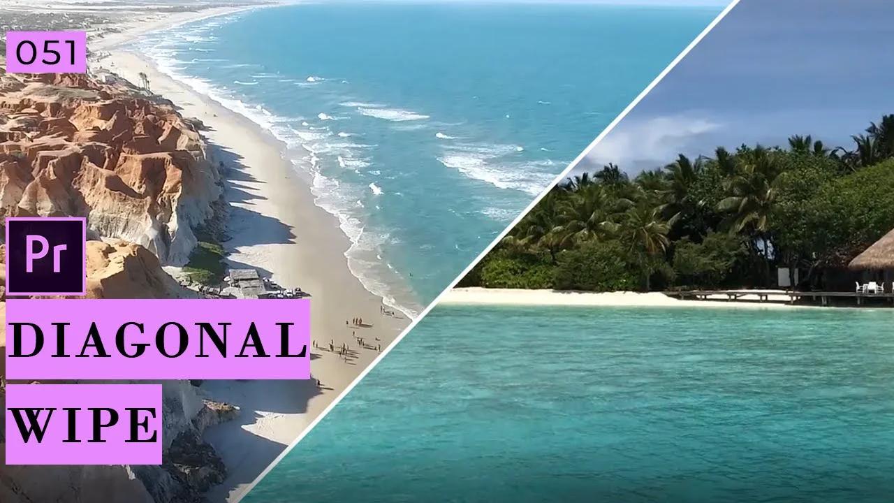 How to add a diagonal wipe transition to videos in Premiere Pro