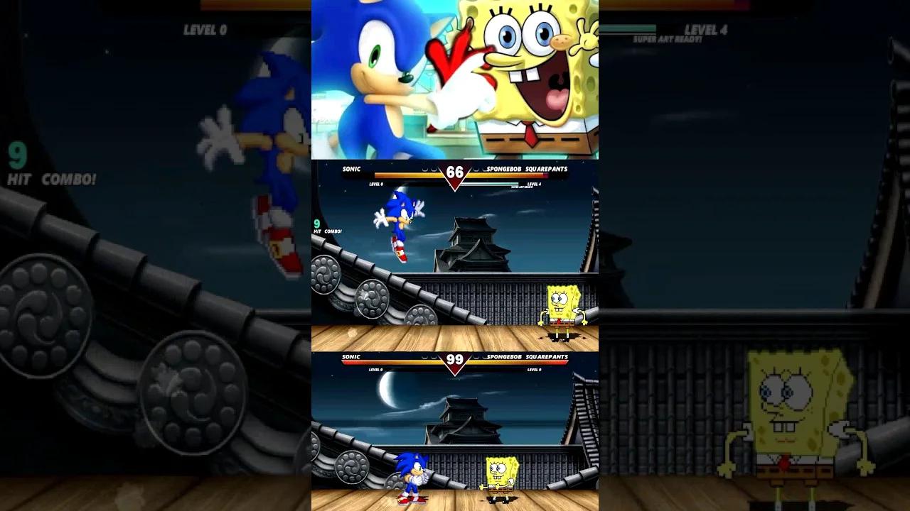 SONIC VS BOB ESPONJA MELHORES MOMENTOS #shorts